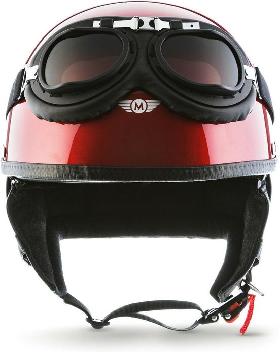 MOTO D23 braincap, Rood, halve helm, solex pothelm voor scooter en motor, M,... | bol.com