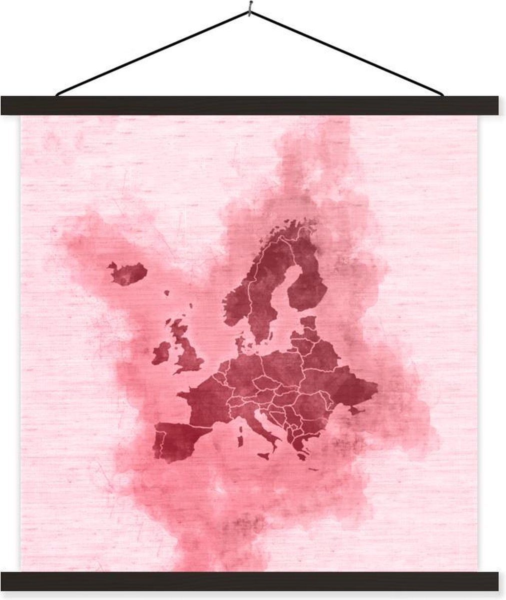 Affiche scolaire - Carte de l' Europe - Aquarelle - Rose - 60x60 cm ...