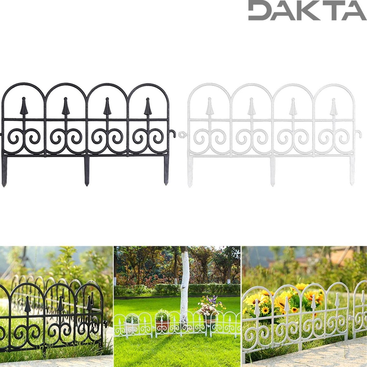Dakta® Tuinhek | 5 stuks | Wit | Voor 3 meter | Tuinafscheiding | Hek ...