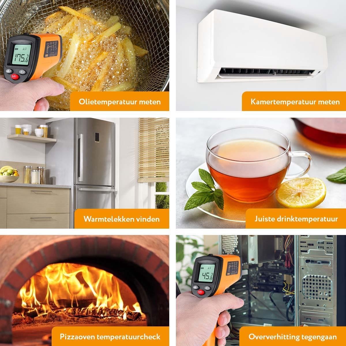 Infrarood Thermometer – Warmtemeter – Draadloos met Laserpointer ...
