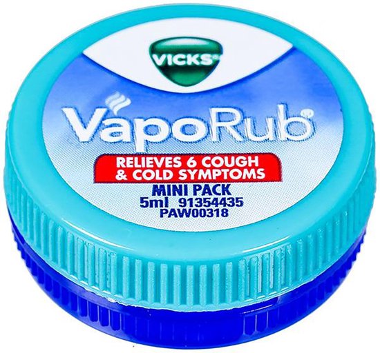 VICKS VapoRub Zalf - Verlichting van Verkoudheid en/of Griep - Mini ...