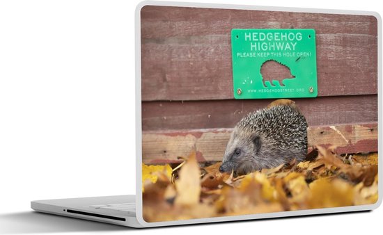 Laptop sticker - 14 inch - Egel loopt door schutting - 32x5x23x5cm ...