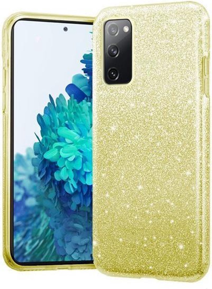 Samsung Galaxy S20 FE Hoesje Glitters Siliconen TPU Case Goud - BlingBling Cover | bol.com