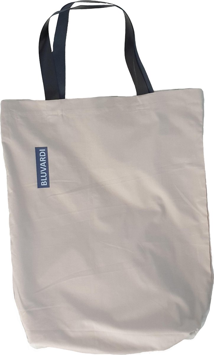 Bluvardi -Shopper XXL - Katoen met Leren Handvatten-Crème | bol.com