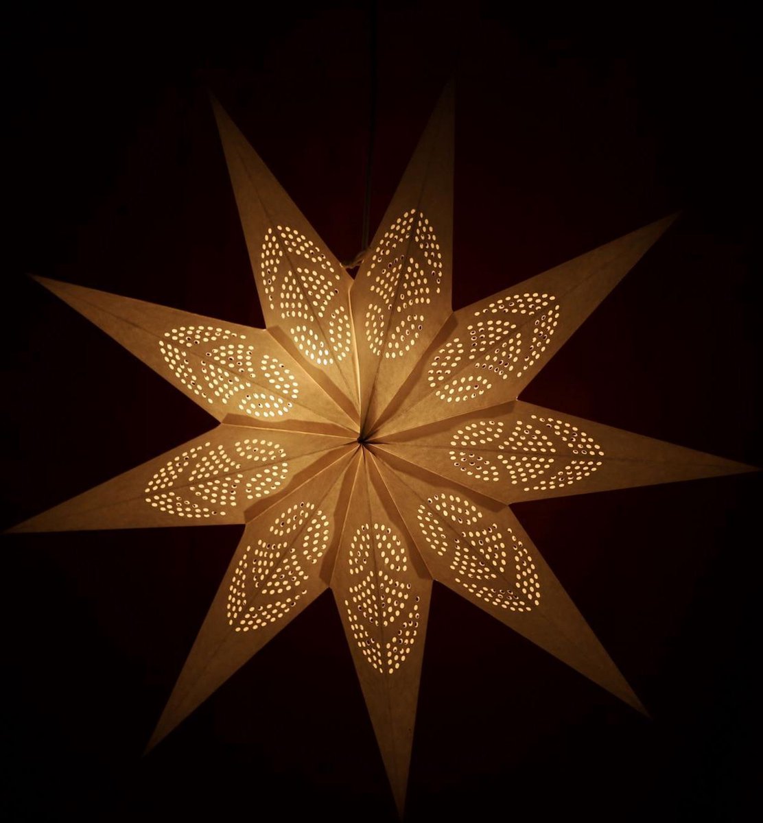 Kerstster met verlichtingsset nr. 60 - Witte ster "White flower ...
