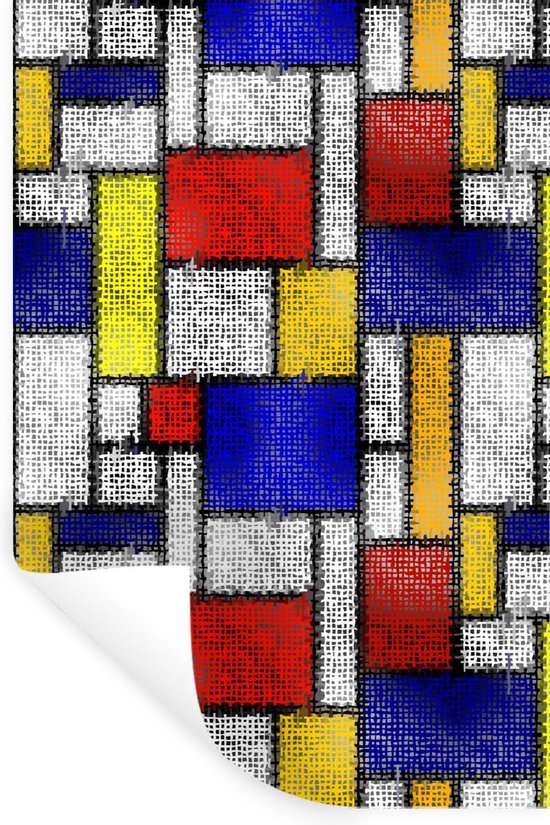 Muurstickers - Sticker Folie - Piet Mondriaan - Geel - Blauw - Rood ...