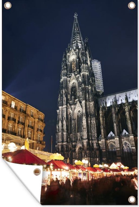 Tuindecoratie Keulen - Kerstmarkt - Dom - 40x60 cm - Tuinposter ...