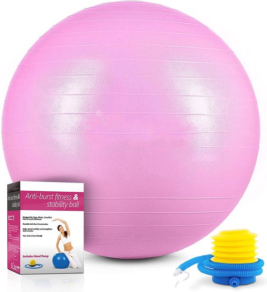 Sens Design Zitbal Fitnessbal Yogabal Gymbal - 85 cm - licht roze incl ...