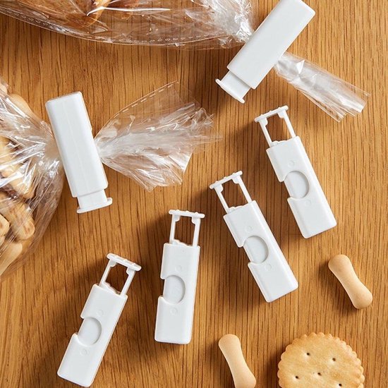 10 x Vershoud knijpers wit 10 cm - Sluitklemmen - Zak klemmen/knijpers ...