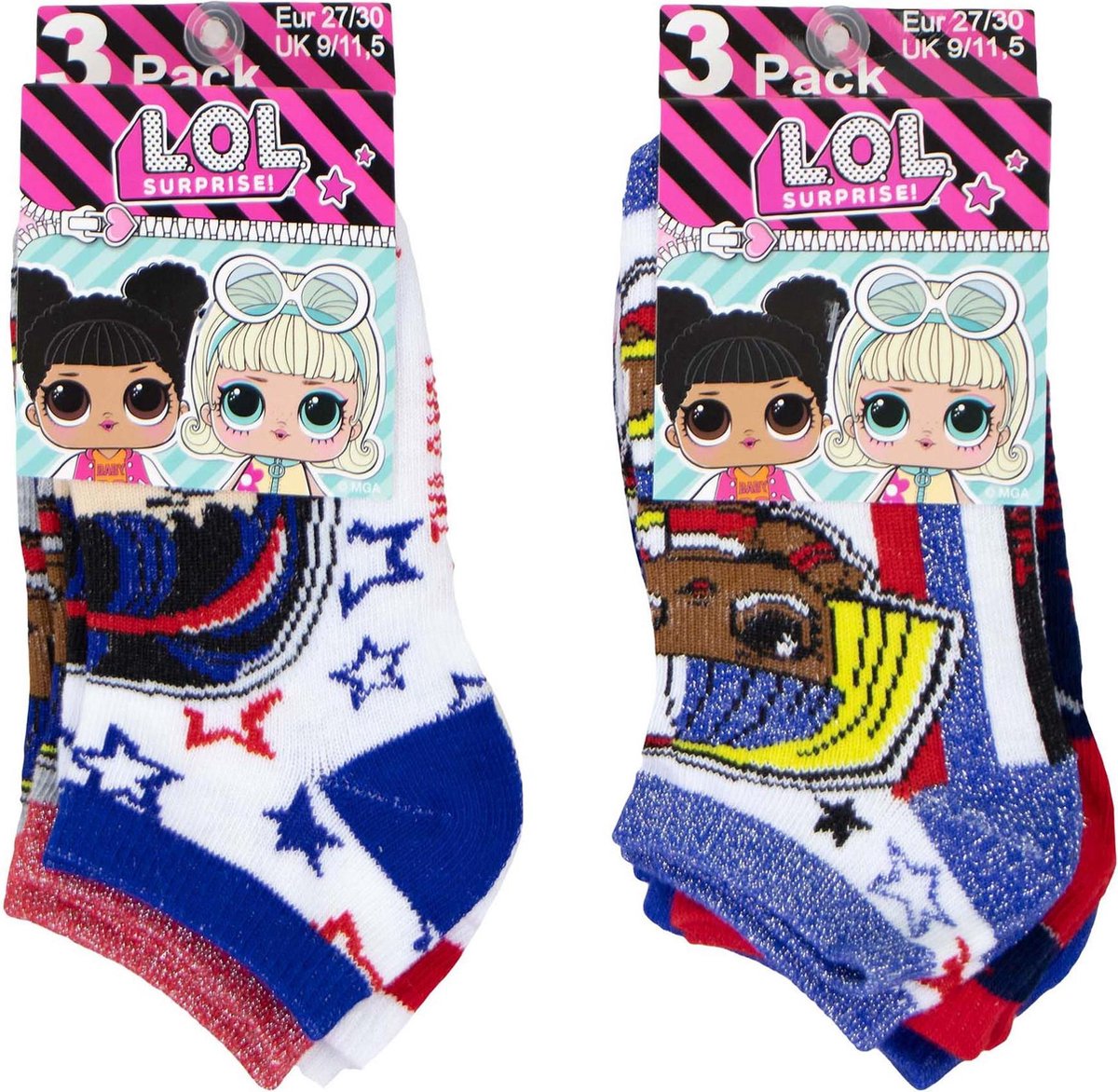 6 pack LOL Surprise enkel sokken: maat 31/34 | bol.com