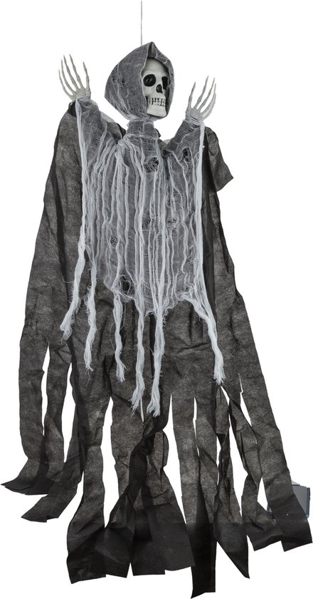 Halloween - Horror hangdecoratie spook/geest/skelet pop grijs 90 cm ...