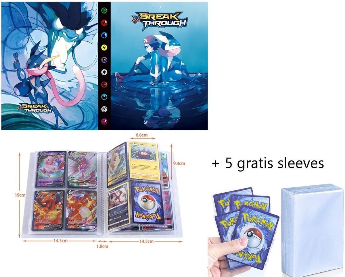 Verzamelmap + 5 gratis sleeves – Geschikt Voor pokemon kaarten – 240 ...