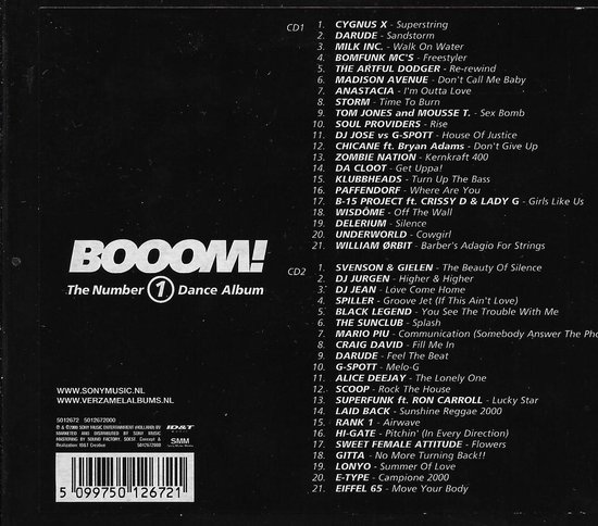 BOOOM! The Number 1 Dance Album - Best Of 2000, Cygnus X | CD (album ...