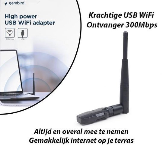 Krachtige USB WiFi Ontvanger 300Mbps voor PC en Laptop | bol