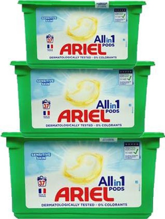 Ariel Sensitive All-in-1 Waspods - 3 x 37 pods | bol.com