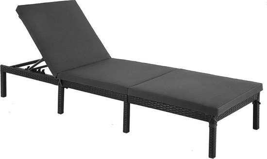 Maison Home Ligbed – zonnebed – met matras - zwart | bol.com