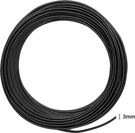 Vaessen Creative Aluminium Draad - 3mm - ±26m - 500g - Zwart | bol