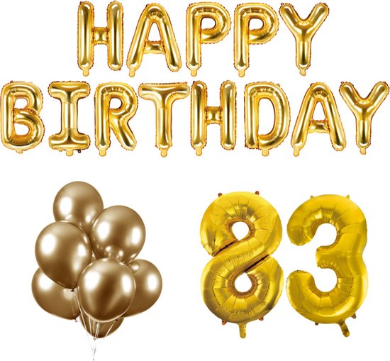 83 jaar Verjaardag Versiering Ballon Pakket Goud | bol