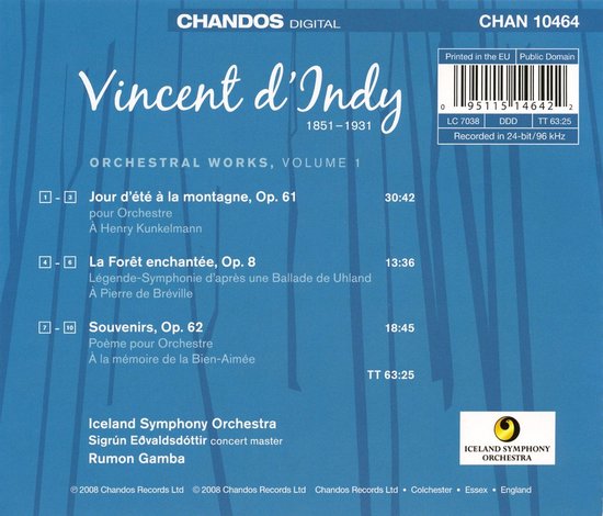 Iceland Symphony Orchestra, Rumon Gamba - d'Indy: Orchestral Works, Volume 1 (CD),... | bol