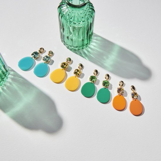 Biba Oorknop Rondje Steen Mix 5 Yellow 82433 | bol.com