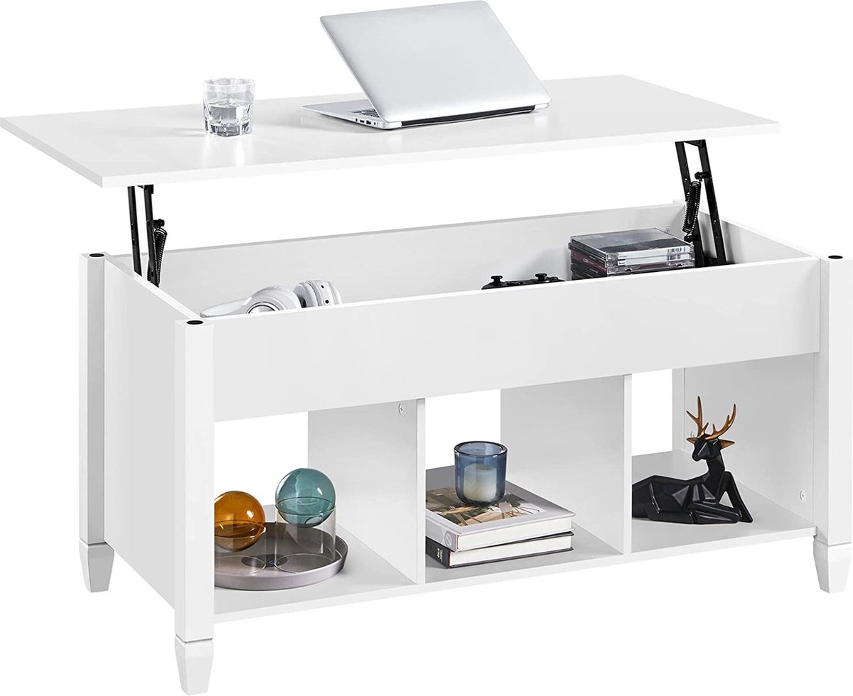 FURNIBELLA - Table basse, réglable en hauteur, table basse avec plateau ...