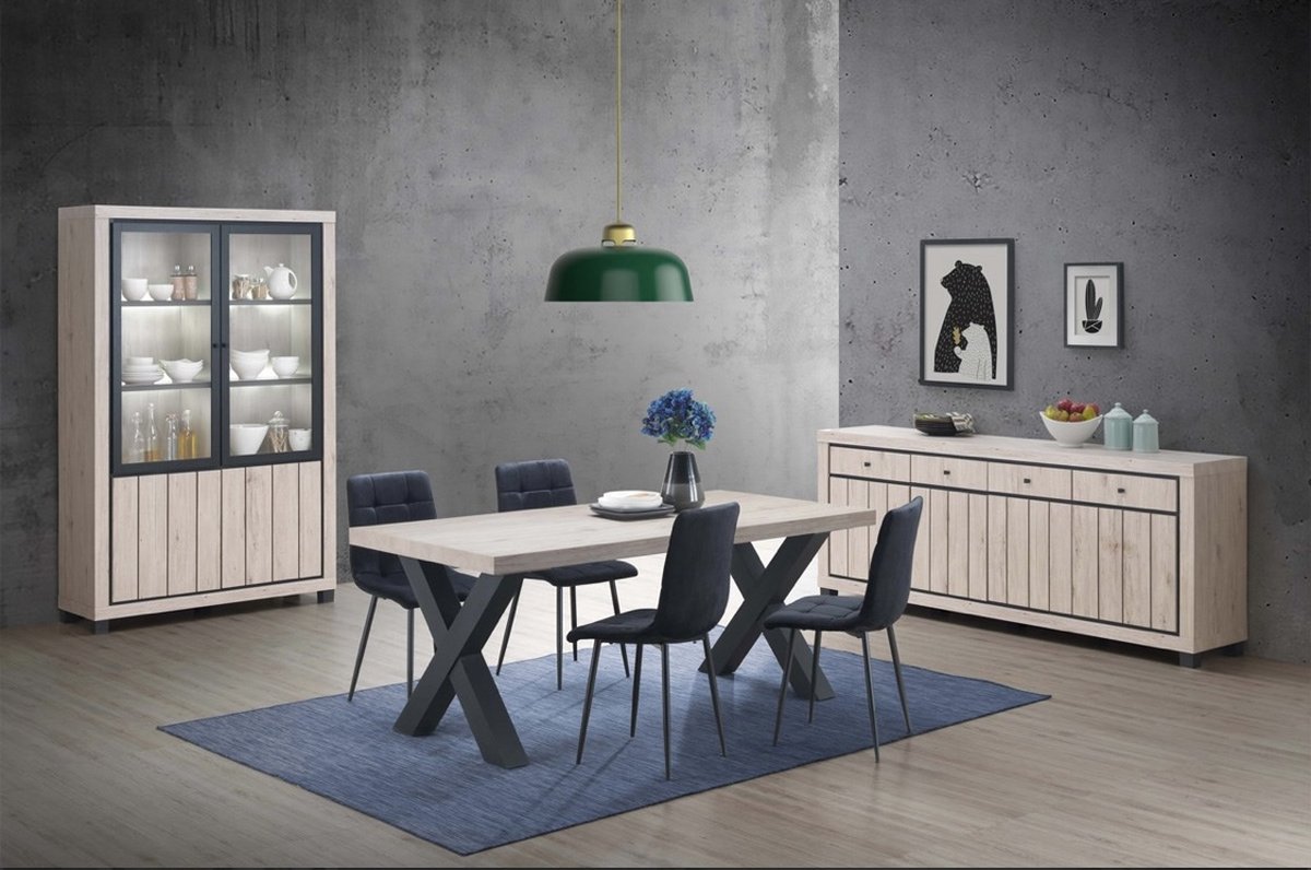 Complete eetkamer- Eetplaats - glaskast - dressoir - tafel - volledige ...