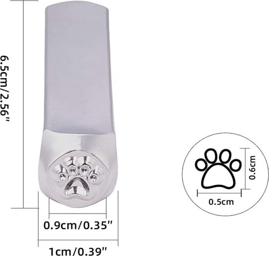 Slagletter pootje 6 mm slagstempel metaal hobby gereedschap voor het ...