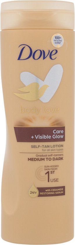 Dove - Bodylotion - Care+Visible Glow - Self-Tan Lotion - 400ml | bol