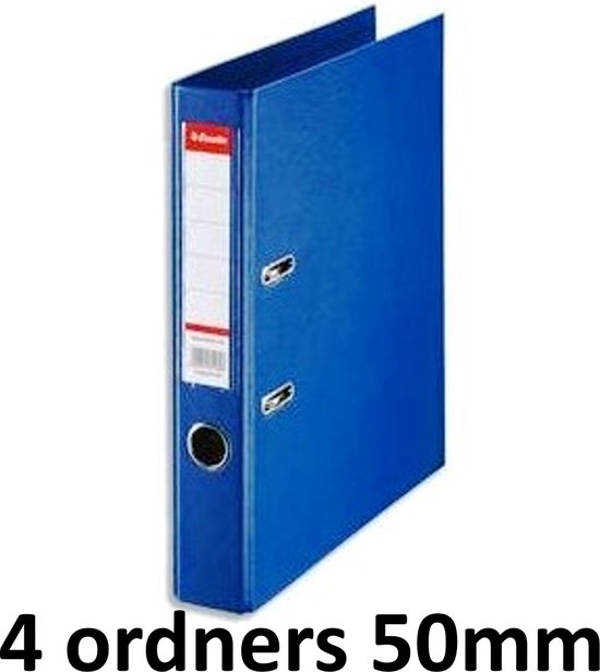 4 x Esselte Ordner Basic - rug 50mm - A4 - Blauw | bol.com