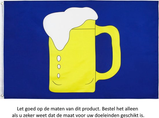 Bierglas Vlag 150x90CM - Bier - Beer - Glas - Bierpul - Pils met ...