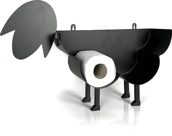 Toiletrolhouder - WCrol schaap - Zwart - RVS - Staand | bol.com