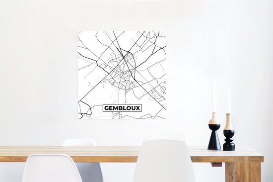 Affiche Plan de Ville – Carte – België – Zwart Wit – Gembloux – Carte ...