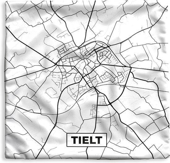Kussenhoes 60x60 cm - Stadskaart – Plattegrond – België – Zwart Wit ...