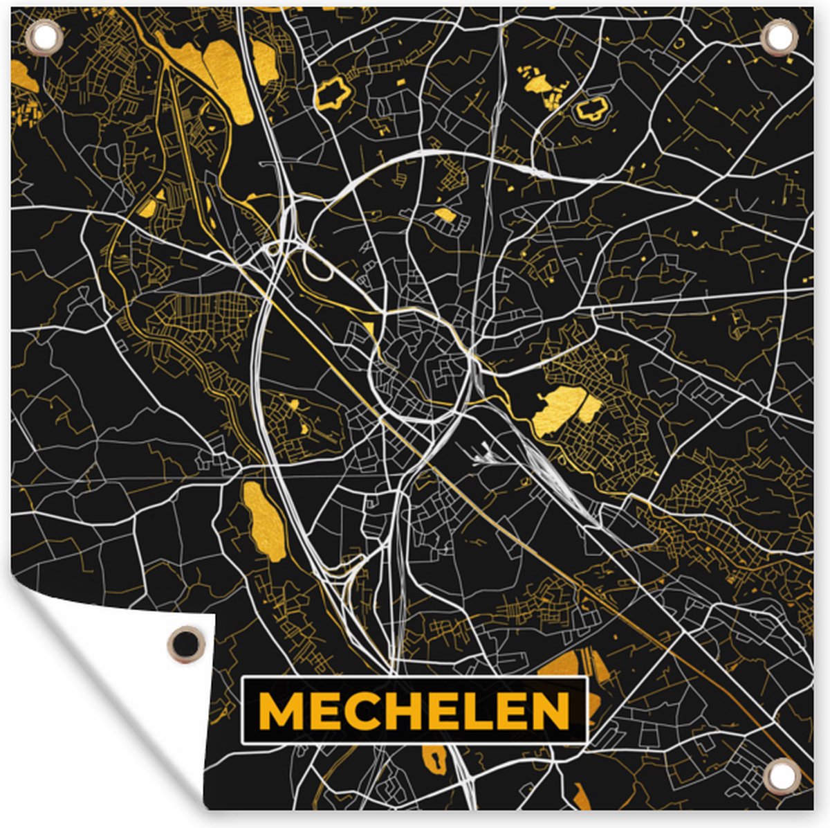 Tuinposters Stadskaart - Mechelen - Goud - Kaart - Plattegrond - 50x50 ...