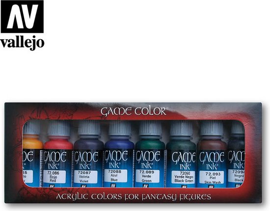 Vallejo val 72296 - Game Color Game Ink Set - 8 kleuren - 17ml | bol