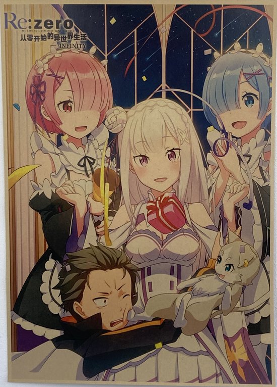 Re:Zero Collage Anime Vintage Poster 42x30cm. | bol