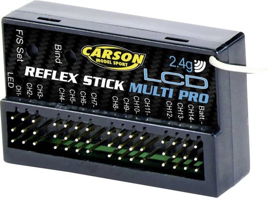 Carson Modellsport Reflex Stick Multi Pro LCD 14-kanaals ontvanger 2,4 ...