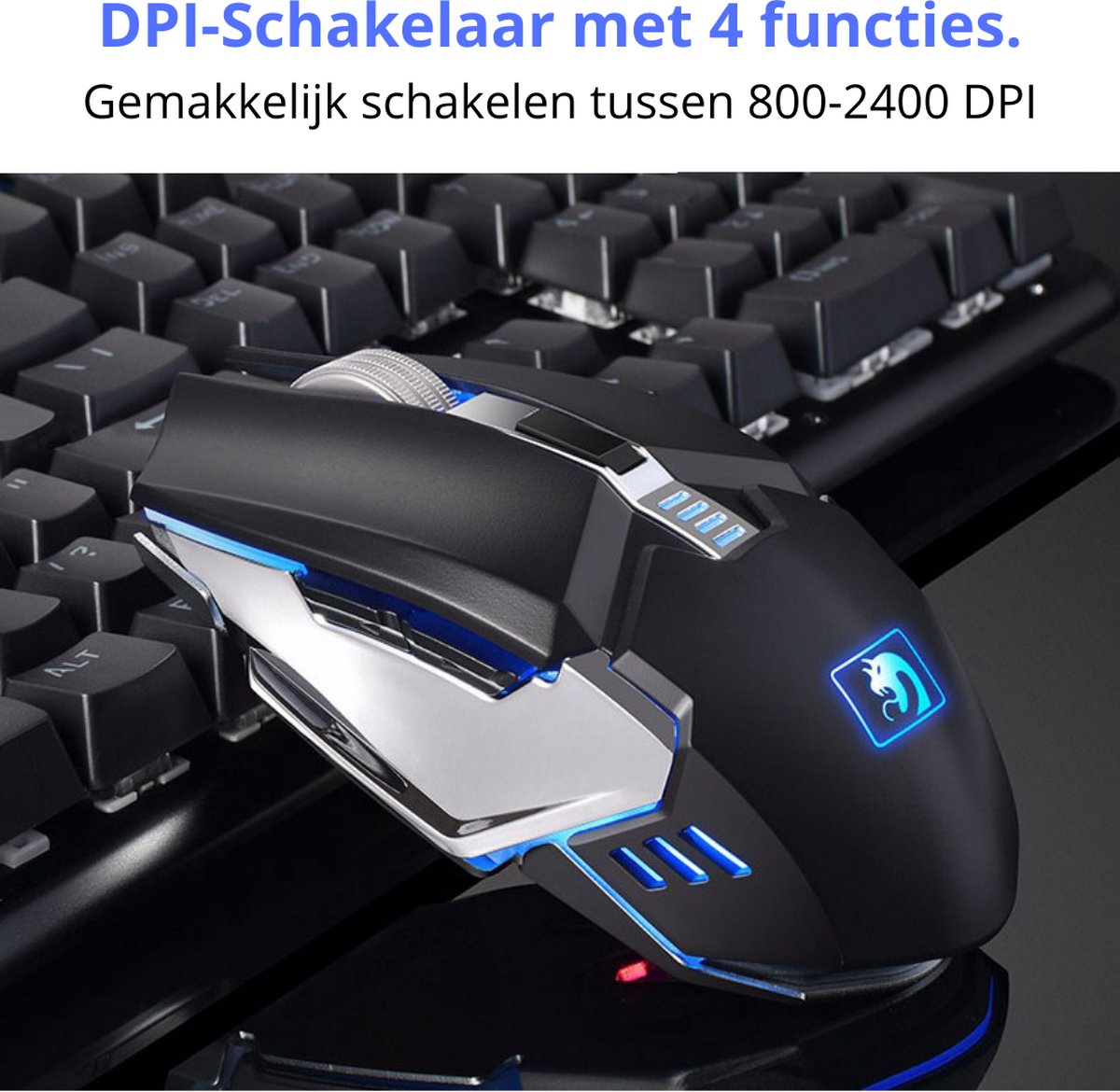 Draadloos gaming toetsenbord en muis – Wit – Ergonomisch - Universeel ...