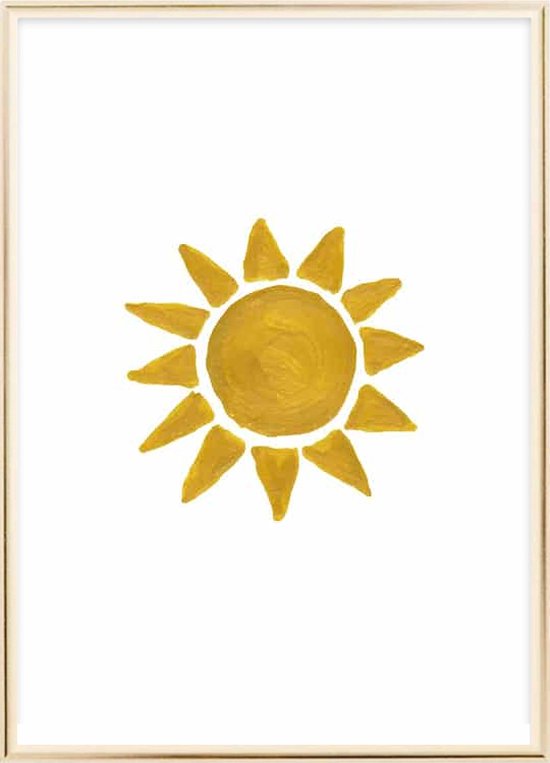 Poster Met Metaal Gouden Lijst - Getekende Zon Poster | bol