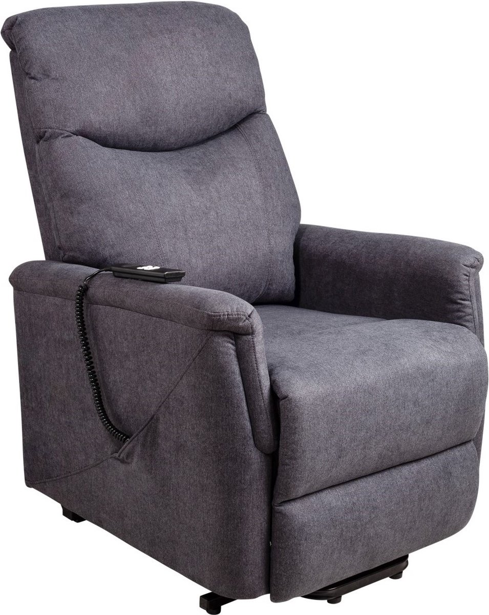 Finlandic Elektrische Relax en Sta-op Stoel - Verrijdbaar - Blauwgrijs ...