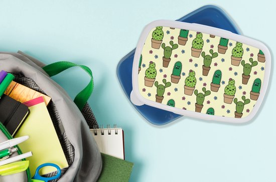 Lunch box Blauw - Lunch box - Boîte à pain - Motifs - Cactus - Fleurs ...
