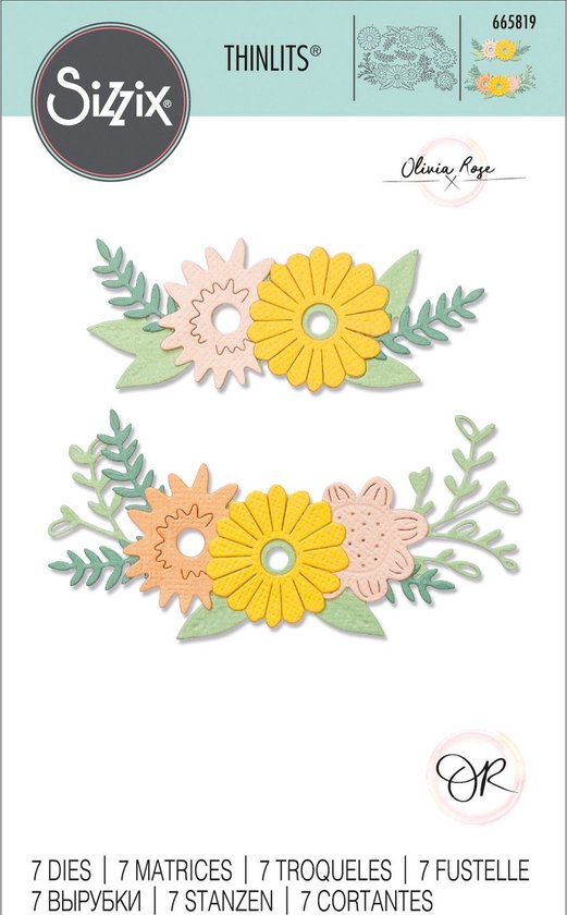 Sizzix Thinlits Snijmal set - Floral contours | bol.com