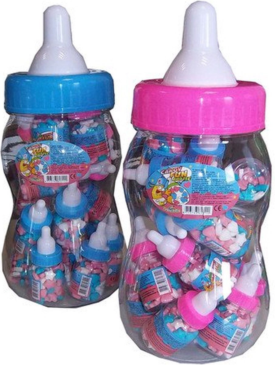Candy Fun Bottle Feeders - Grote babyfles gevuld met 20 kleine baby ...