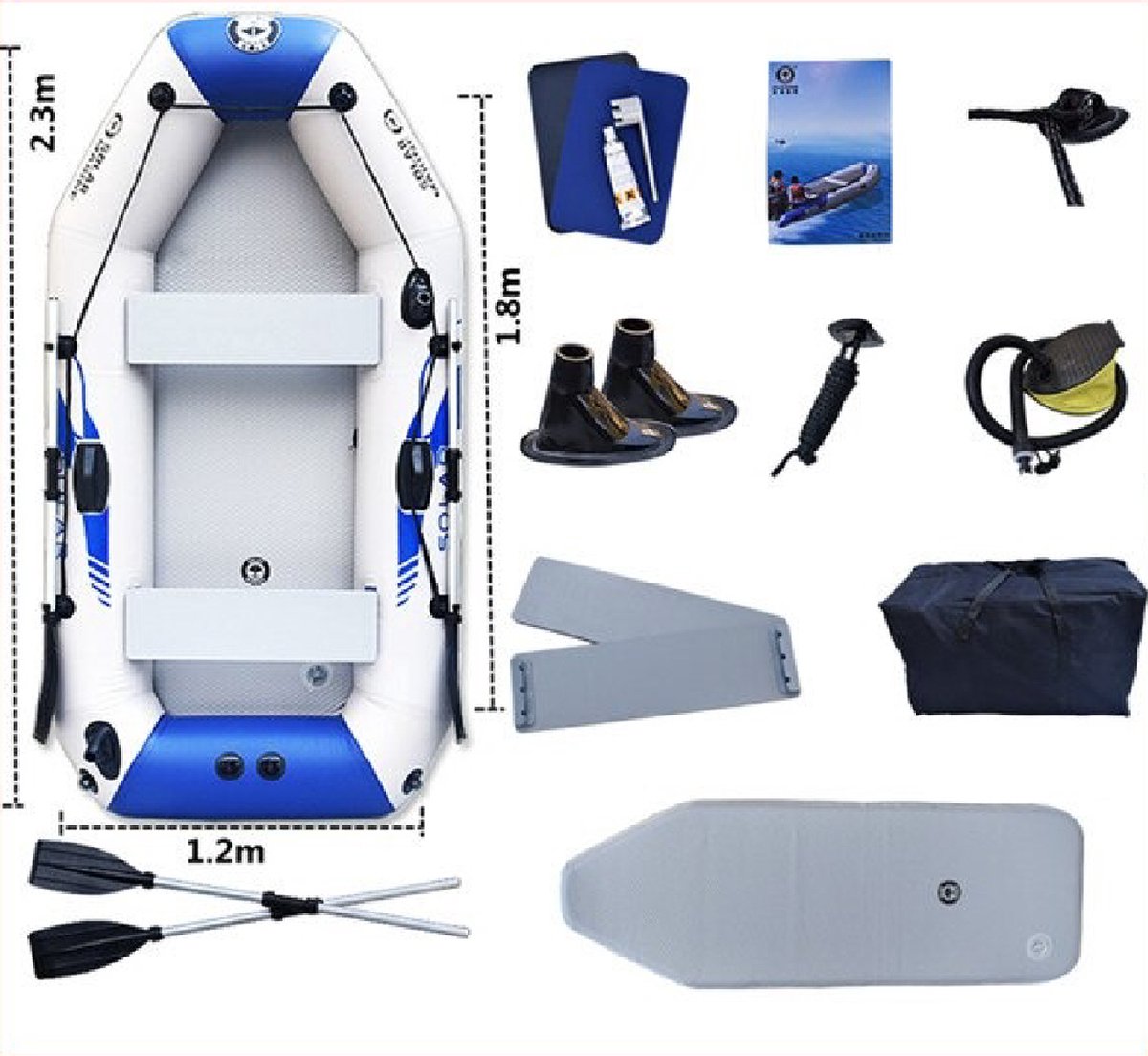 Luxiqo® Opblaasbare Boot – 3-4 Personen – Rubber Boot – Opblaas Boot ...