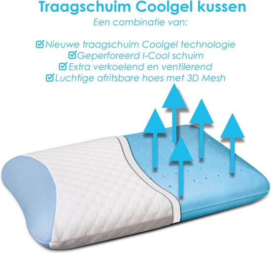 TED - I-Cool Aero traagschuim hoofdkussen - Hoofdkussen slaapkamer - Ergonomisch... | bol.com