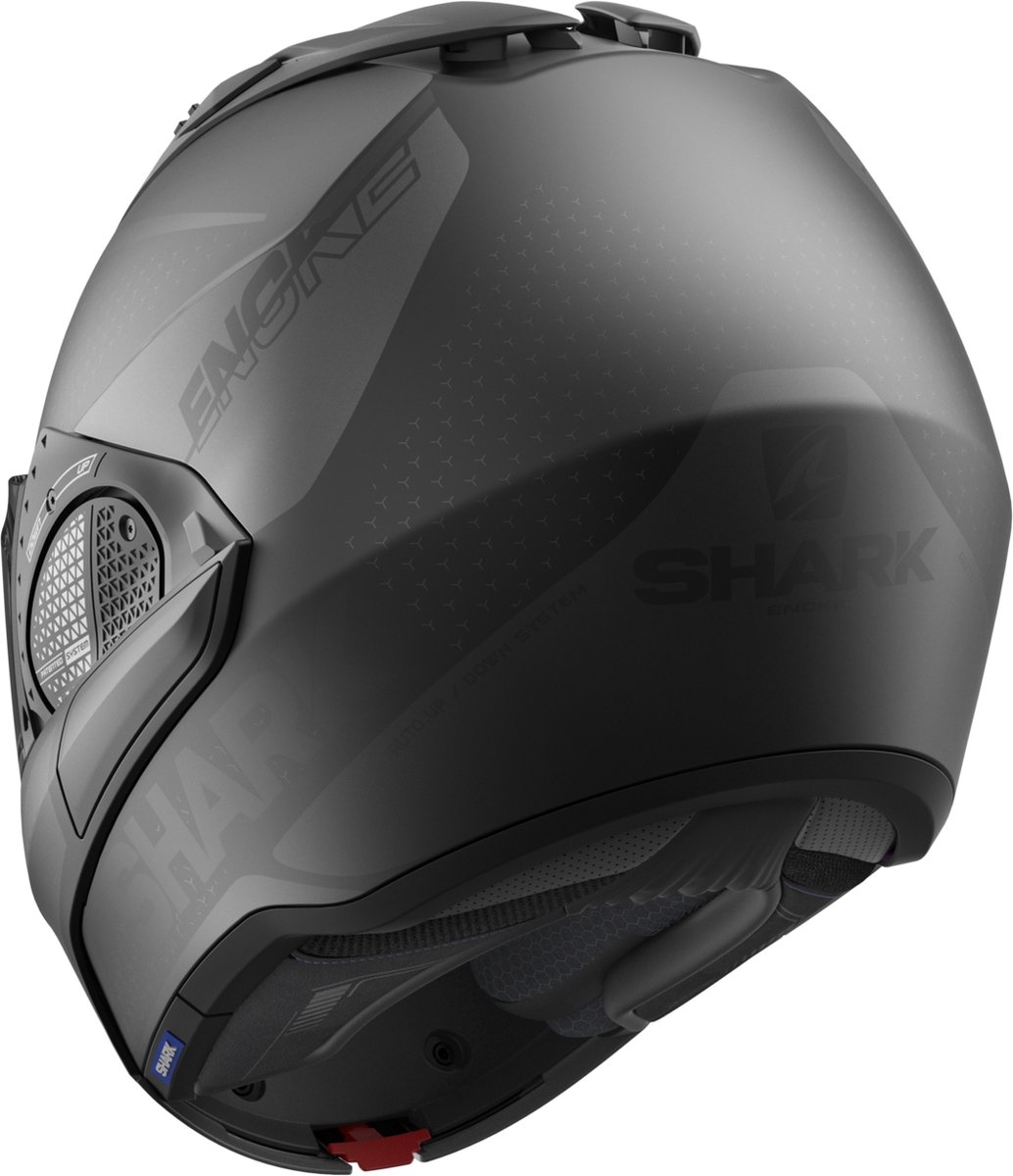 SHARK EVO GT ENCKE Motorhelm Systeemhelm MAT Zwart Antraciet Antraciet - Maat M | bol.com