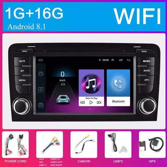 Audi A3 Android 12 AppleCarplay/AndroidAuto 2=32GBNavigatiesysteem ...