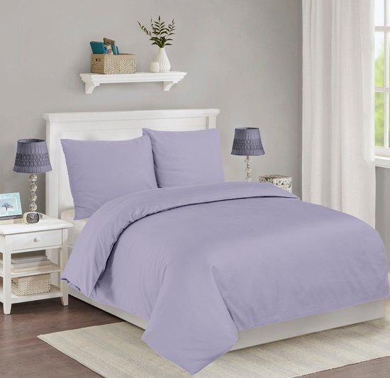 Dekbedovertrekset - Katoensatijn - Lichtpaars - 240x220 - 700 Thread ...