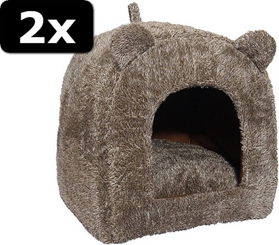 2x KATTENMAND IGLO TEDDY BRN 38X38X40C | bol.com