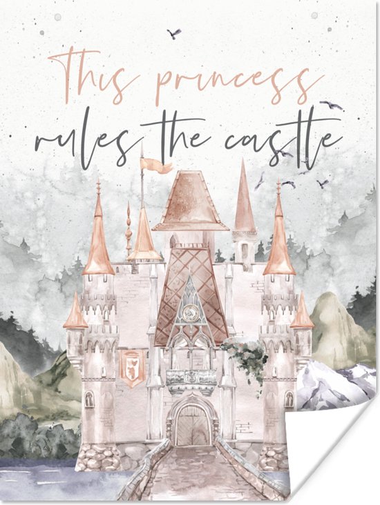 Poster Spreuken - Quotes - Prinses - This princess rules the castle ...